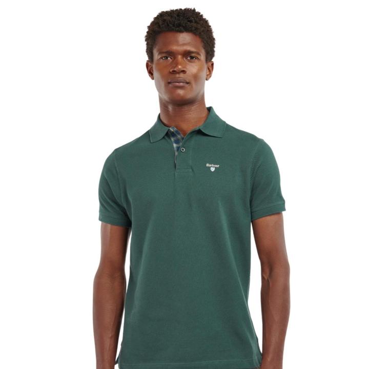 Polo Barbour Liso Tartan pique Verde Botella | Miravia