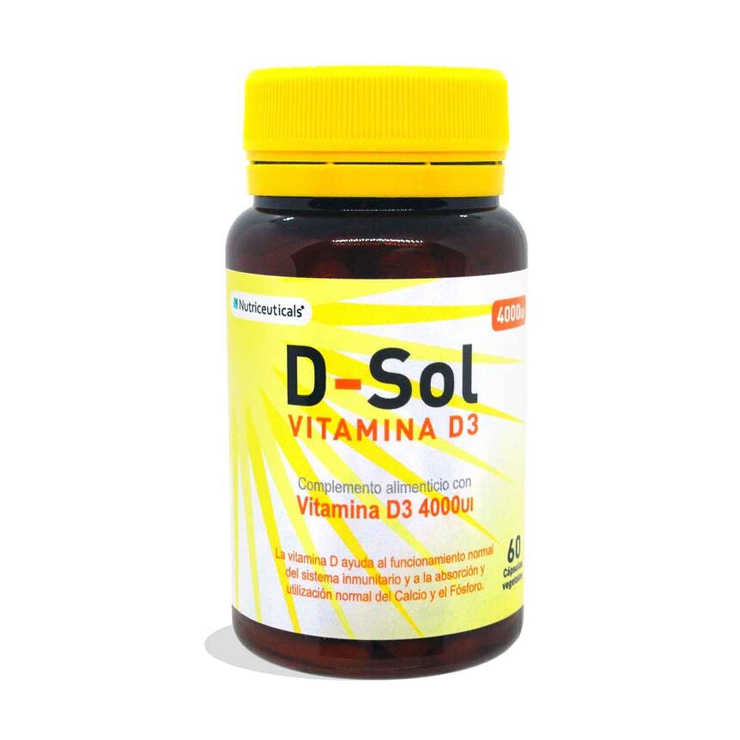 D-Sol vitamina D3 4000UI + vitamina E 60 cápsulas | Nutriceuticals ...