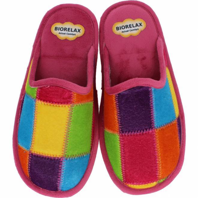 Biorelax - Zapatillas Mujer Cuadros Cruzados Fucsia | Miravia