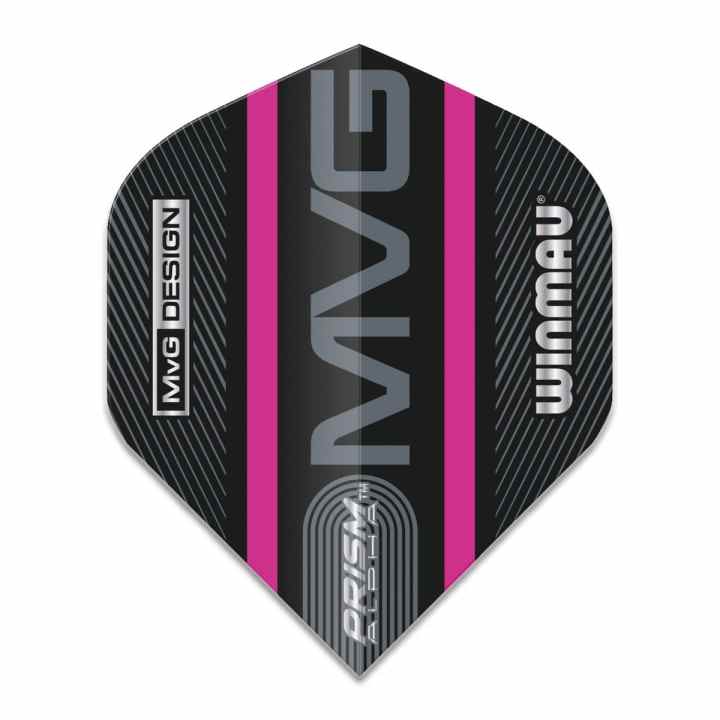 Plumas Winmau Darts Standard Prism Alpha MVG Black Purple Logo Stripe ...