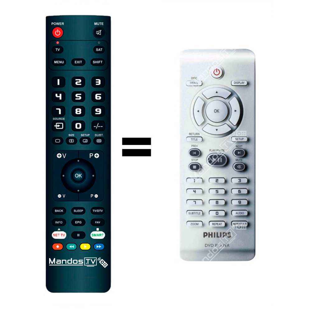 Mando a distancia programado para DVD BD modelo DVP3020 93 de PHILIPS ...