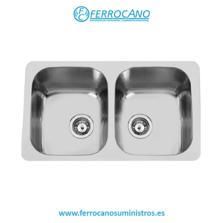 Fregador FERCOM DUO 80 Bajo encimera Inox. | Miravia