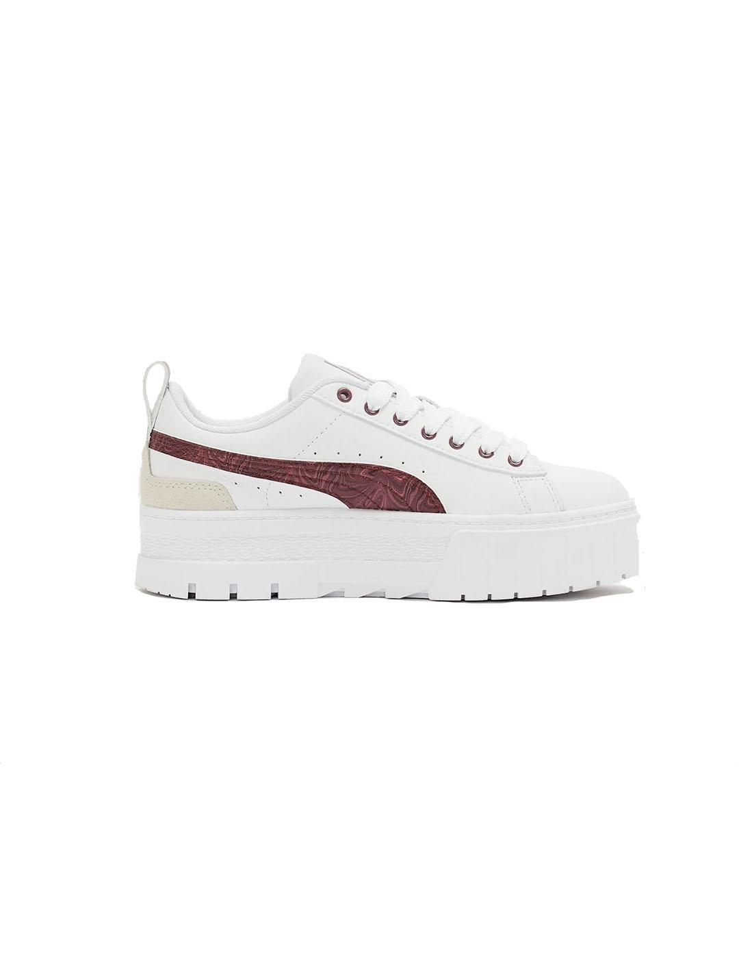 Zapatilla Mujer Puma Mayze Swirl Blanco Granate | Miravia