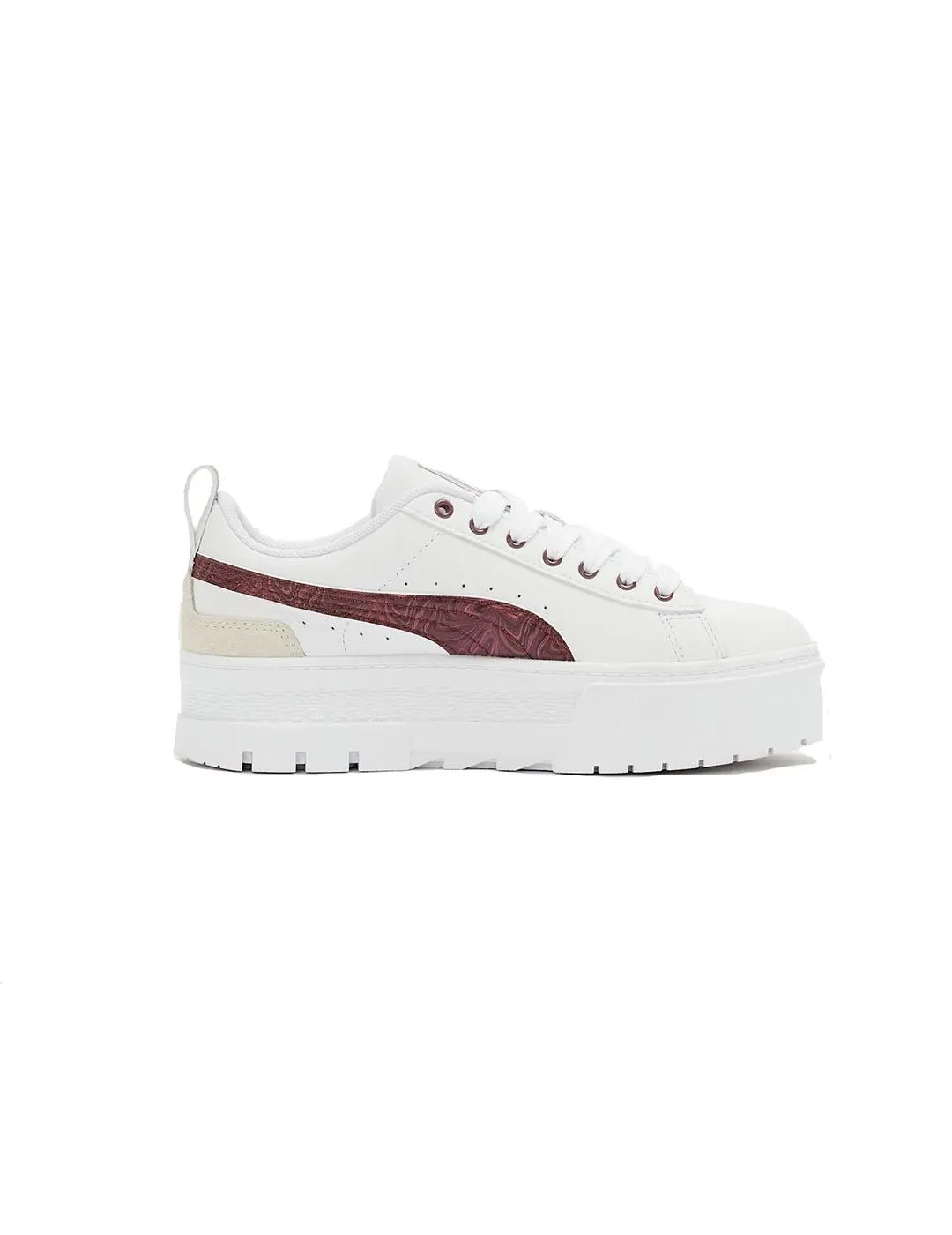 Zapatilla Mujer Puma Mayze Swirl Blanco Granate | Miravia