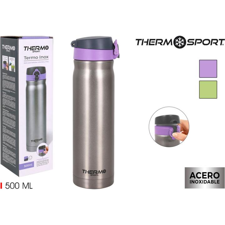 THERMOSPORT | TERMO INOXIDABLE MATE ABRE FÁCIL 500ML (COLORES SURTIDOS ...