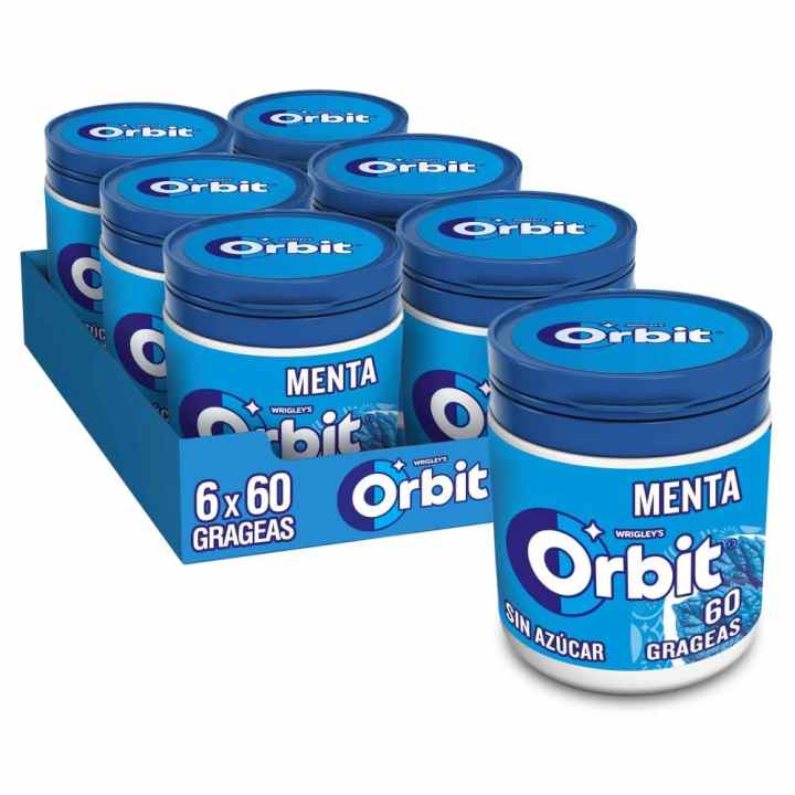 Orbit Bote de Chicles Sin Azúcar Sabor Menta, Fresco, Intenso - Gragea ...