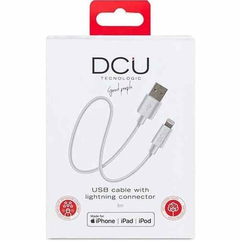 DCU Tecnologic-Cable USB para iPad/iPhone DCU 4R60057 Blanco 3 m | Miravia