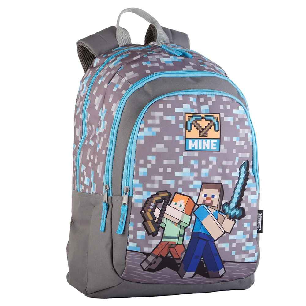Mochila Primaria Minecraft Warriors. Doble Compartimento y Portalaptop ...