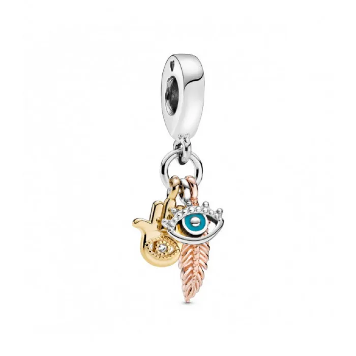 charm colgante pandora mano de fátima, ojo turco & pluma - 768785C01 ...