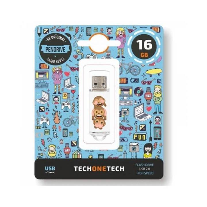 Memoria USB Pen Drive 16gb tech one tech emojitech no-evil monkey usb 2 ...