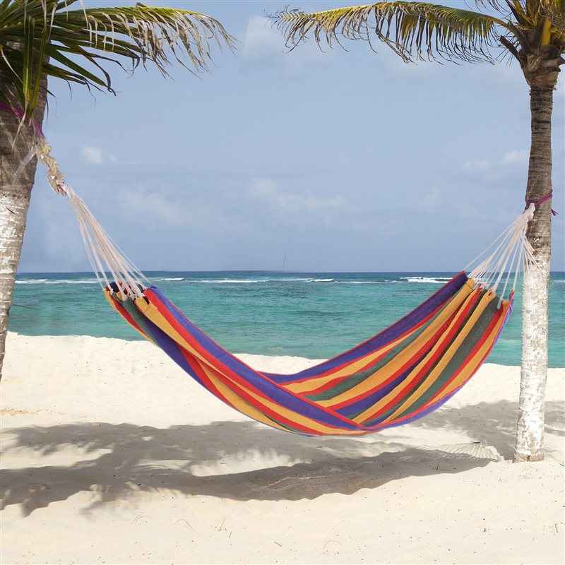 Hamaca colgante Outsunny resistente al agua multicolor 200x100 cm | Miravia