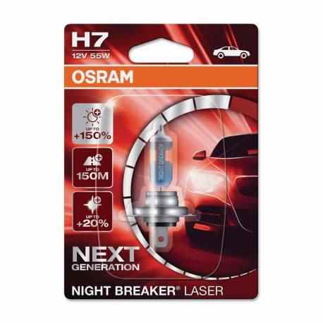 OSRAM OSRAM NIGHT BREAKER LASER H7, +150% más de luz, lámpara halógena ...