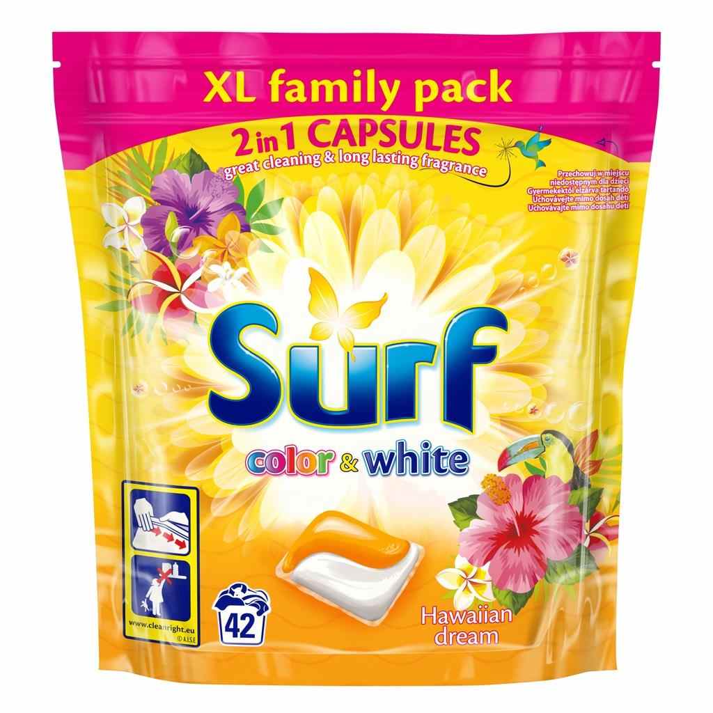 Surf washing pods hawaiian dream color & white 42 pieces | Miravia
