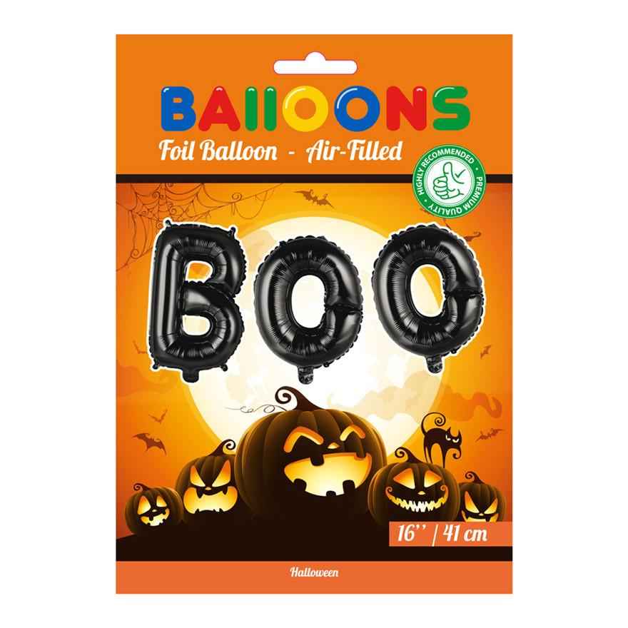 Globo de Foil BOO Negro de 41 cm | Miravia