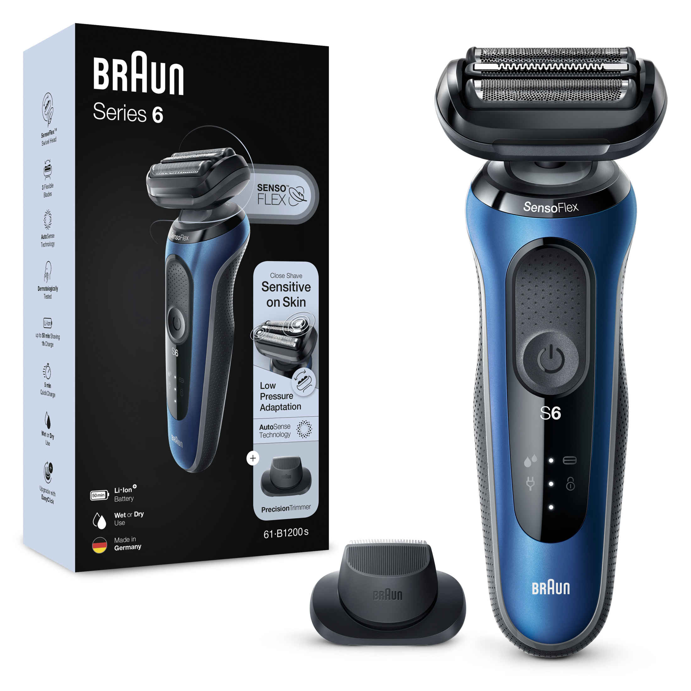 Braun Series 6 61-B1200s afeitadora eléctrica para hombre con ...
