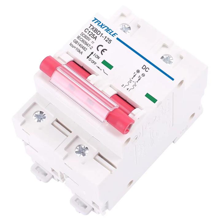 Mini disyuntor Solar MCB para sistema fotovoltaico, 2P DC 600V, interruptor de batería 125A 100A ...