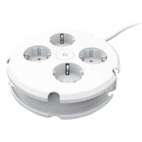 Regleta enchufe / Base 4 enchufes / tomas Schuko Protección contra sobretensiones Con botón ...