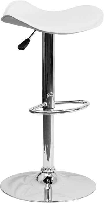 Taburete SAMBA (M), cromado, nappel blanco | Miravia