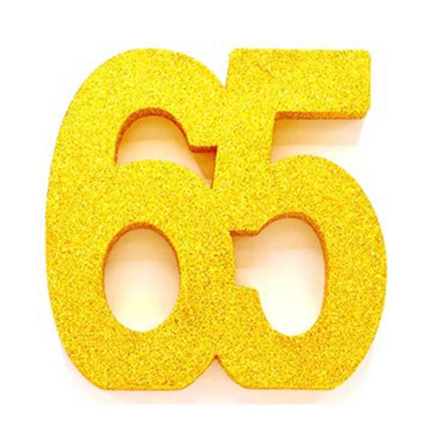 Decoración de Mesa Número 65 Color Oro | Miravia