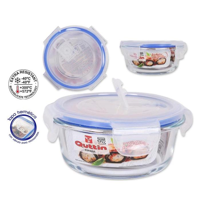 Recipiente cristal redon. c-valvula hermetico 17 cm 900cc | Miravia