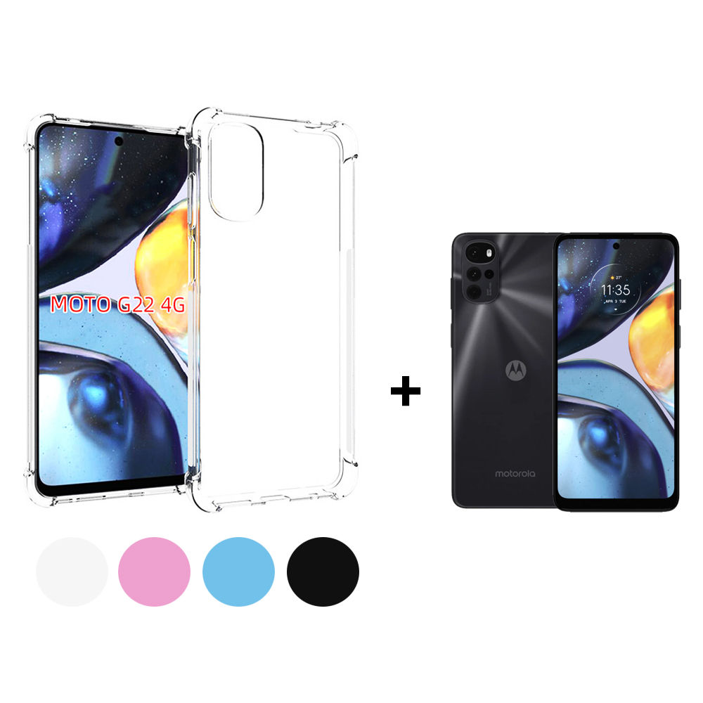 Funda + Protector Motorola Moto G22 (4G) 6.5", gel TPU anti-golpe anti ...