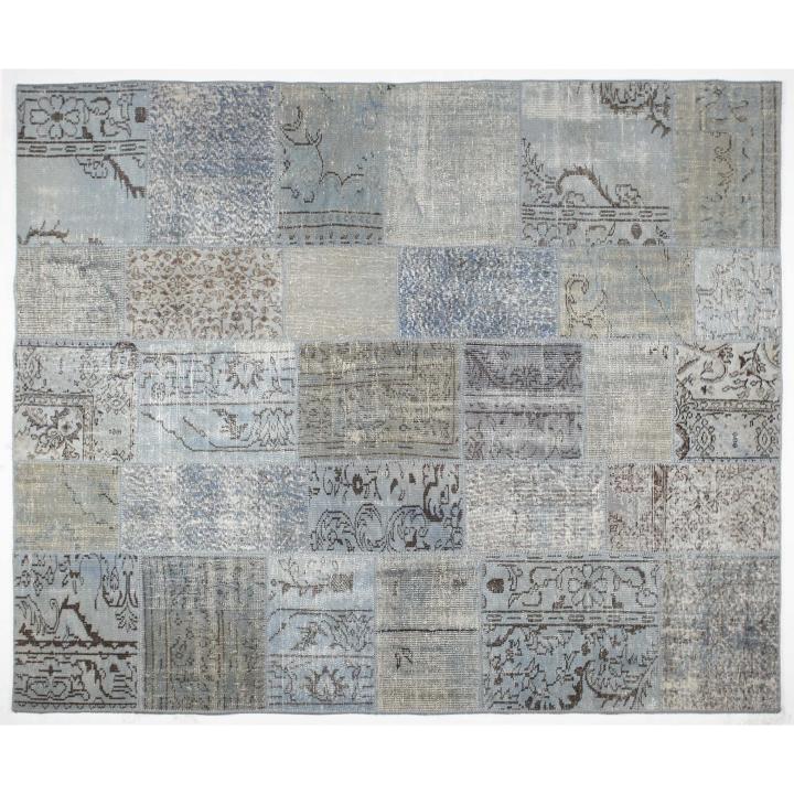 Parentesi Quadra - ALFOMBRA LANA 300X200 PATCHWORK REMAKE AZZURRO | Miravia