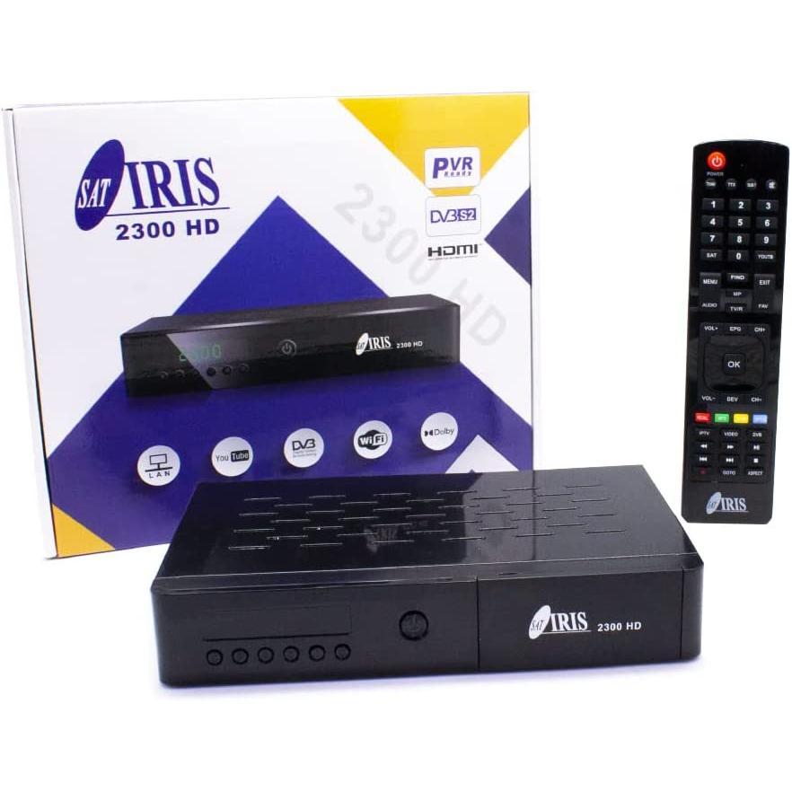 Iris 2300 HD Receptor Satélite Decodificador con Wifi, estable, compatible con modulación DVB-S ...