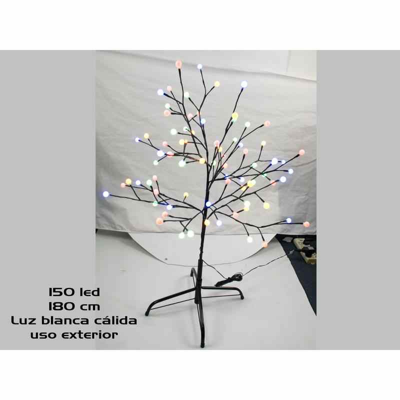 Árbol 180 cm 150 led bolas blanca EXT | Miravia