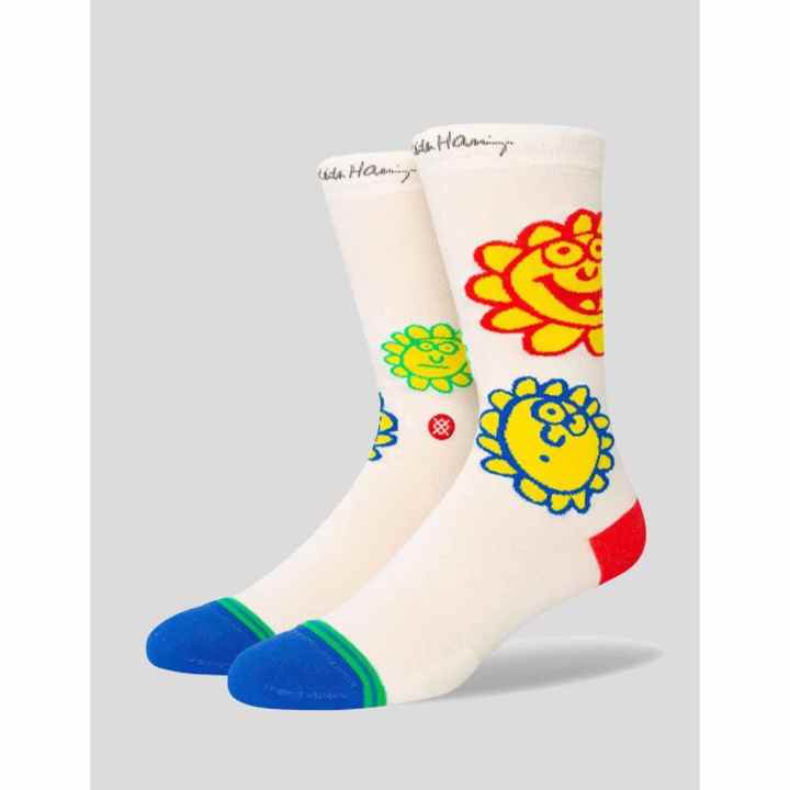 CALCETINES STANCE X KEITH HARING HAPPY FIELDS SOCKS OFF WHITE | Miravia