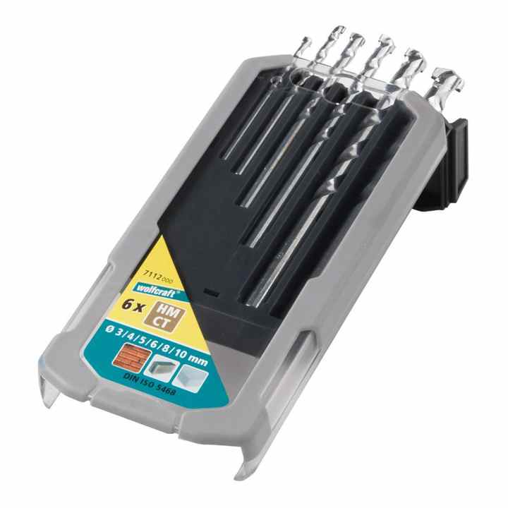 Conjunto de brocas de pedra ct de 6 peças, ø3-10mm 7112000 wolfcraft ...