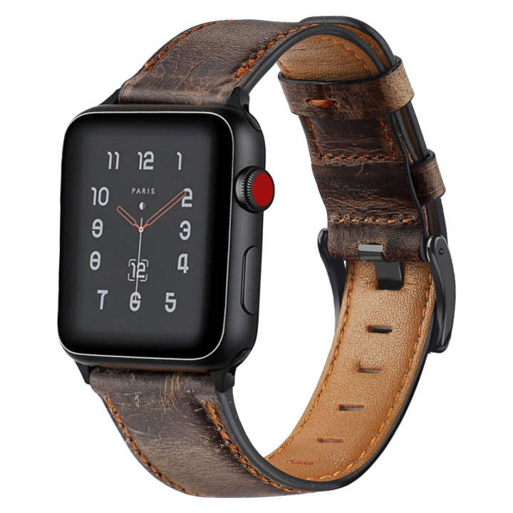 Serie de Apple Watch de cuero Vintage 5 44 mm de marrón | Miravia