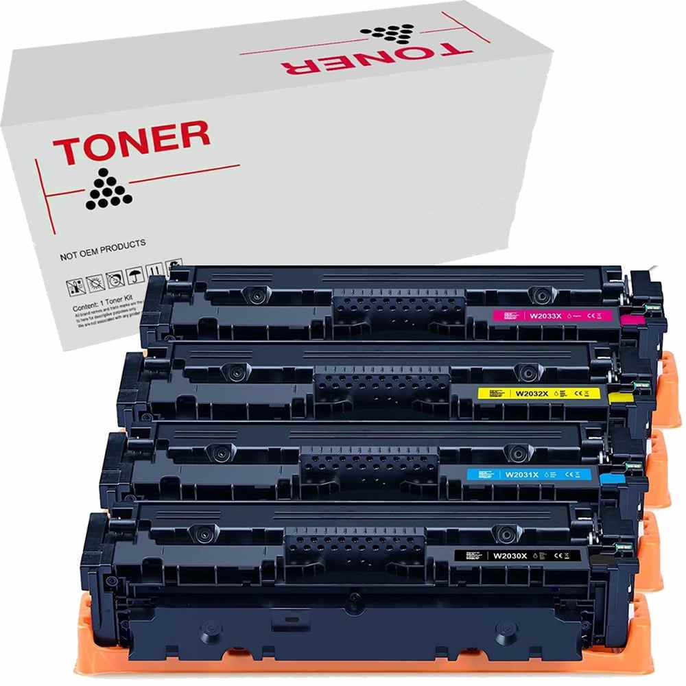 415X / 415A pack 4 cartuchos de toner compatible con HP W2030X / W2030A ...