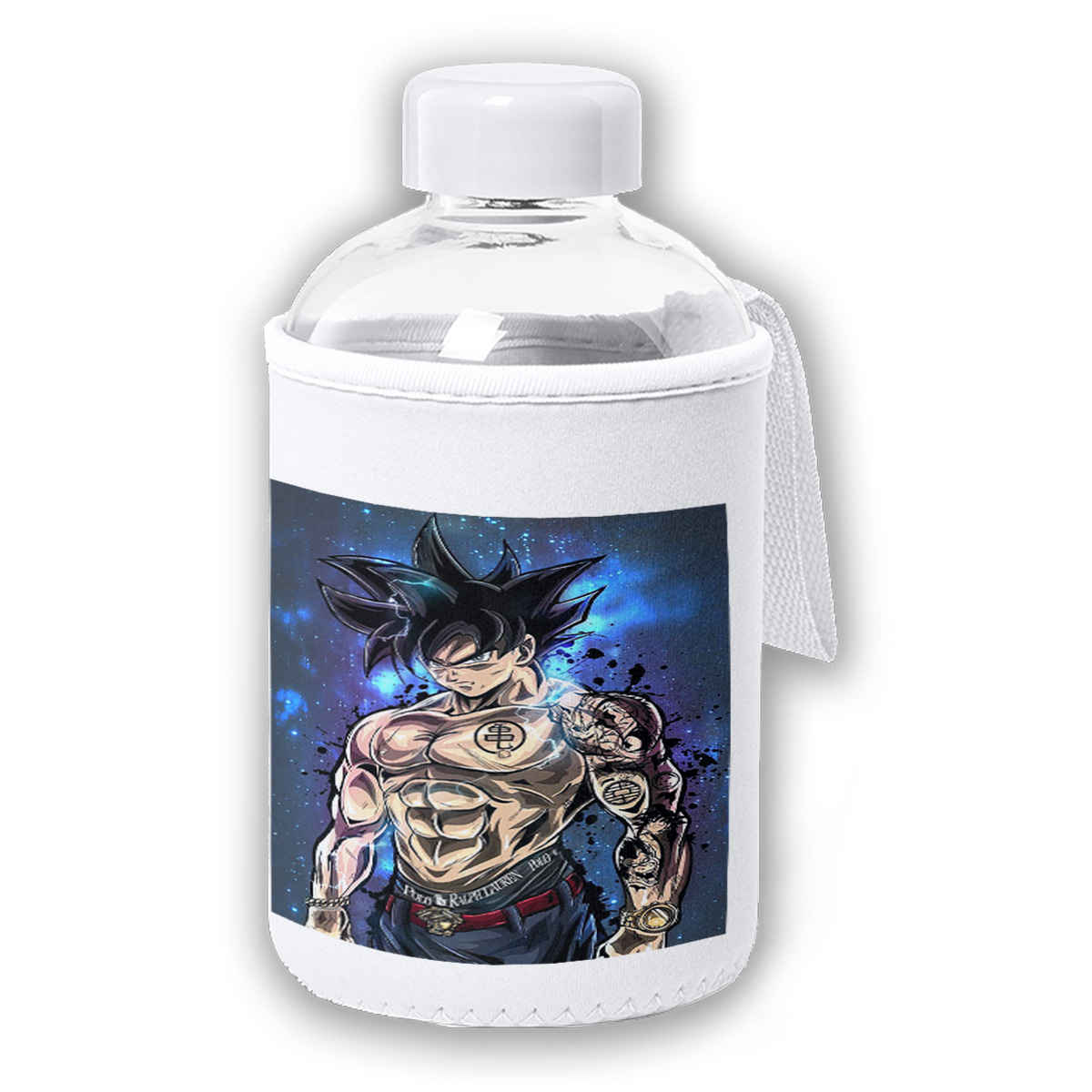 BIDON CRISTAL CON FUNDA SOFT SHELL Goku ultra instinto banda callejera ...
