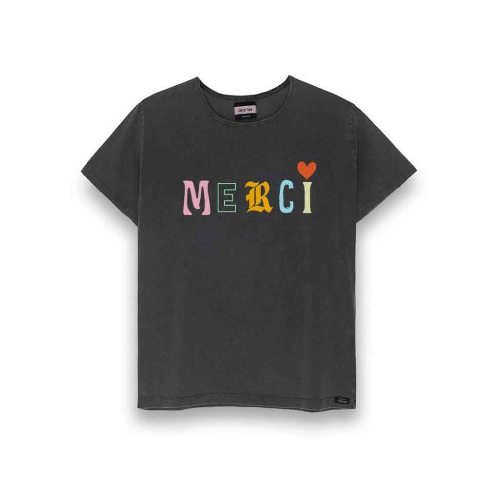 dear tee Camiseta Dear Tee mujer MERCI-black | Miravia