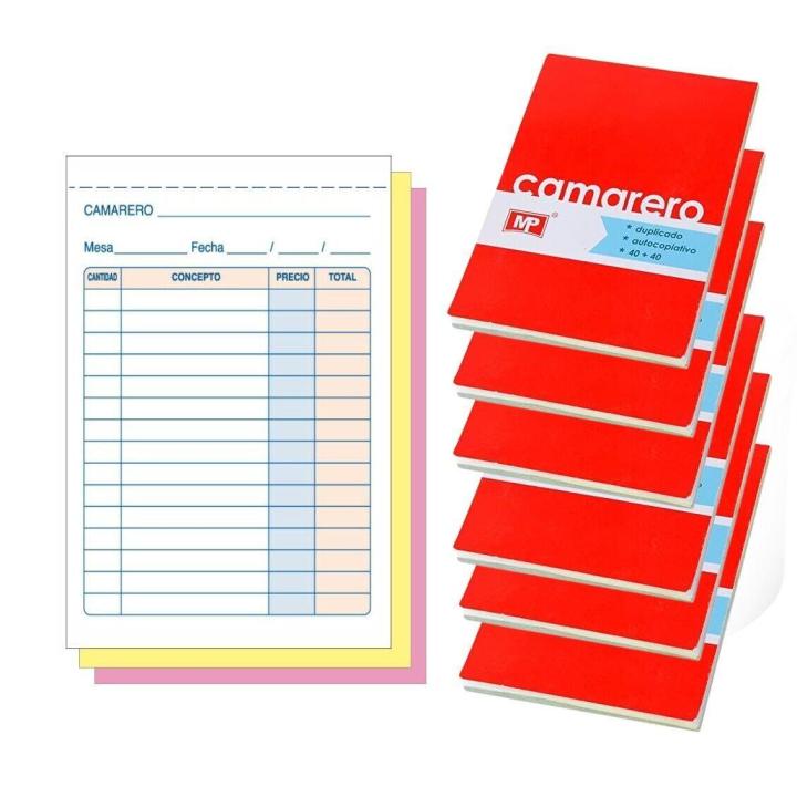 Talonario de camarero numerado con copias restaurante MP pack 6 Unds, 2 ...