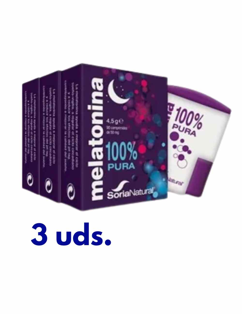 Pack 3X2 Melatonina 100% Pura 90 Comp Soria Natural | Miravia