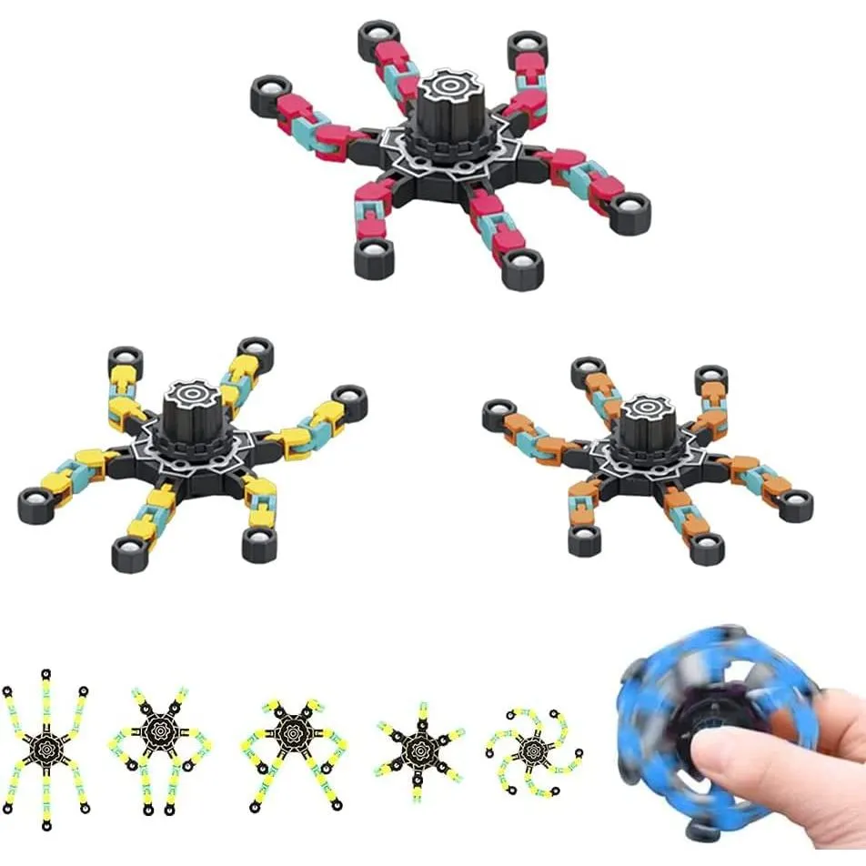 Fidget Spinners Transformables y Fluorescentes. Spinner Robot Giratorio ...
