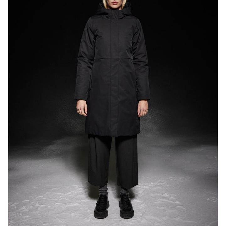 Parka Negra Lisa Con Capucha Elvira De Elvine | Miravia