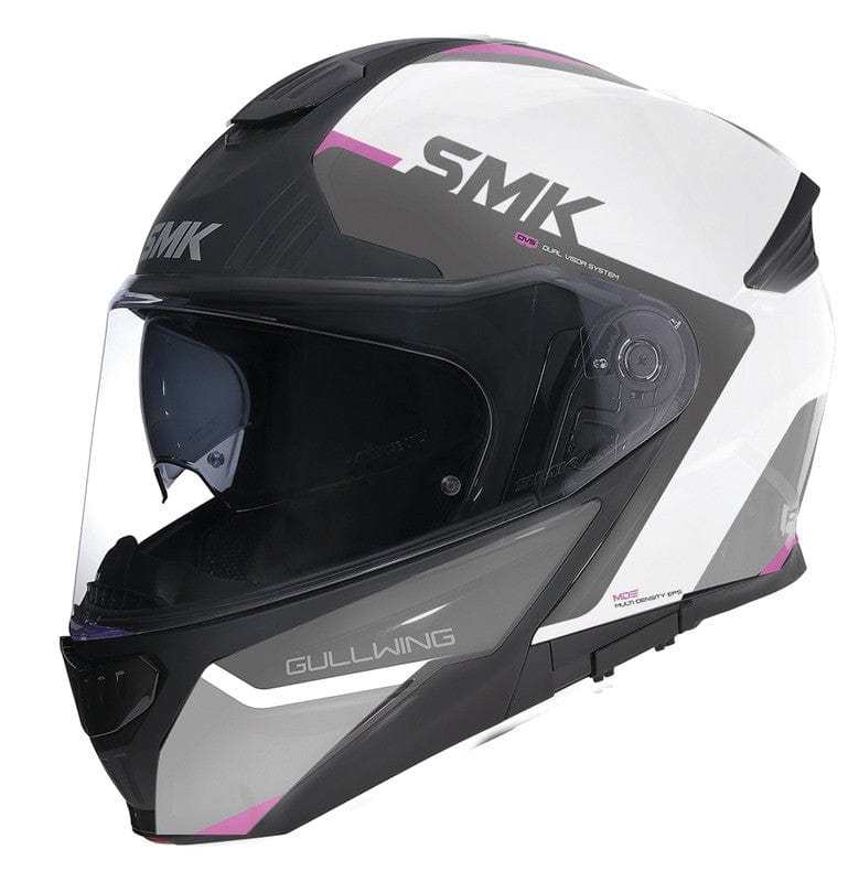 SMK Helmets Casco moto SMK Modular Gullwing Kresto Blanco Rosa Brillo ...