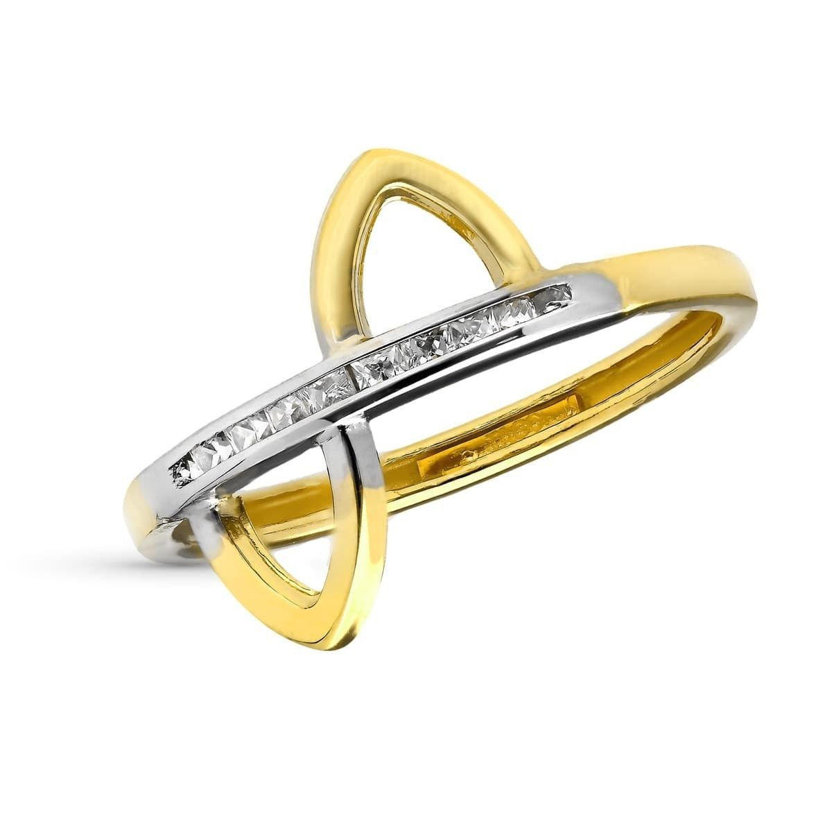 Sortija oro bicolor 18k niña Primera Comunión circonitas centro ...