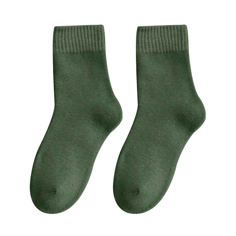 Calcetines cortos gruesos y cálidos para mujer, calcetín de tubo medio ...
