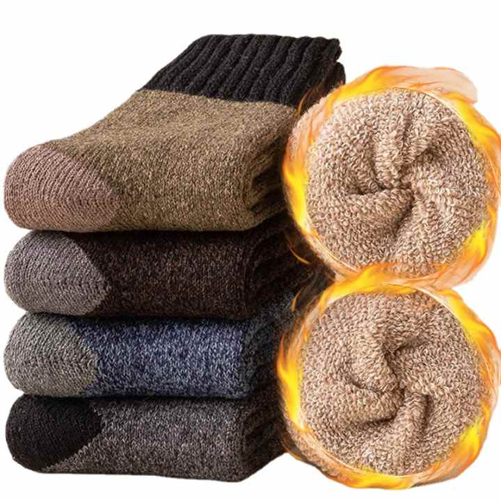 Calcetines cálidos de lana para hombre y mujer, medias súper gruesas ...