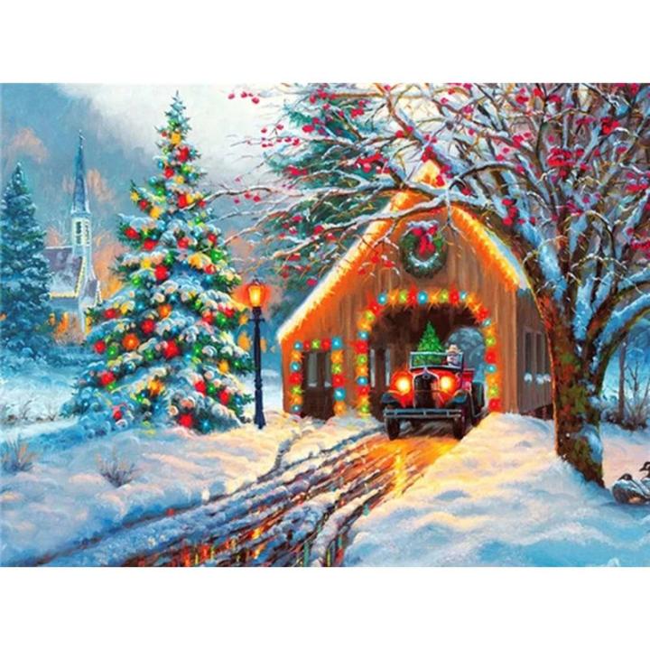 RUOPOTY-pintura por números sin marco para adultos, paisaje de invierno ...