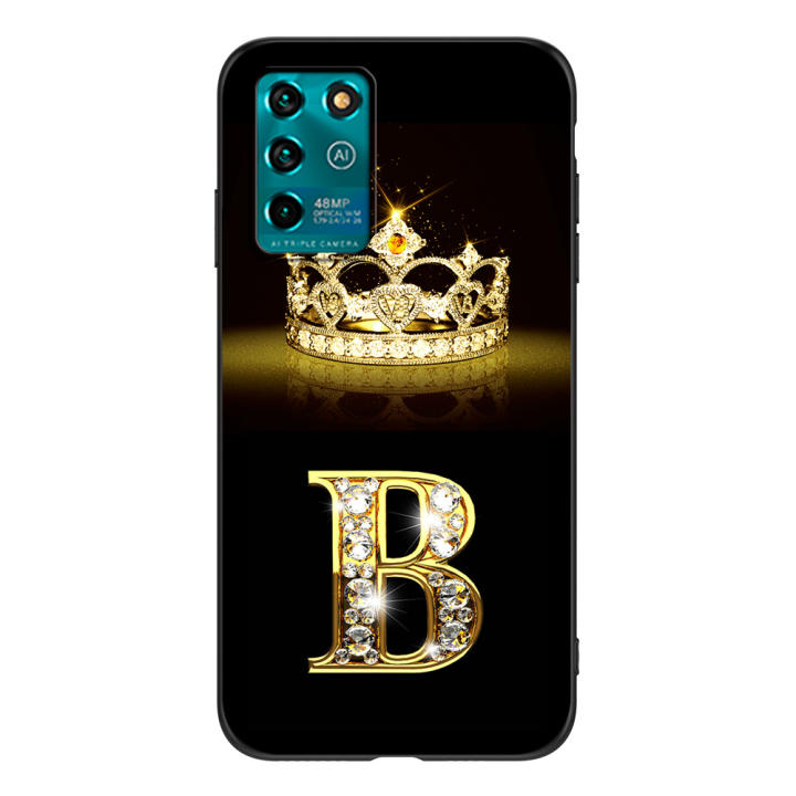 Funda trasera para teléfono ZTE Blade V2022 V30 Vita, carcasa negra de Tpu con letras doradas ...