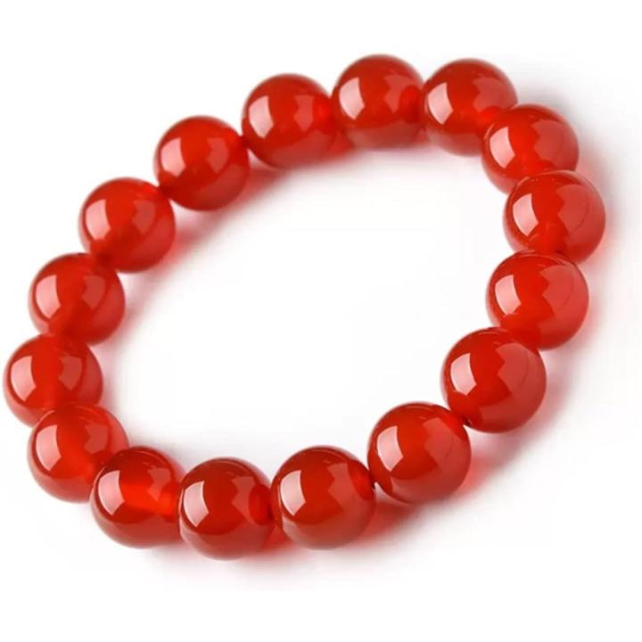 Pulsera de Jade rojo para mujer, Ágata transparente de hielo Natural ...