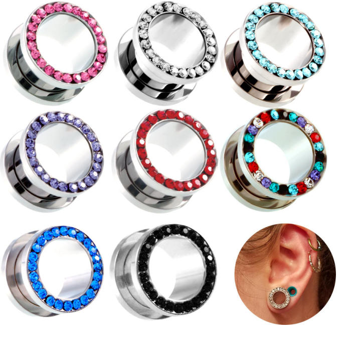 Expansor de acero inoxidable para oreja, joyería para piercing corporal ...
