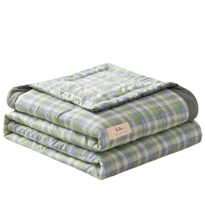 Edredón con estampado A cuadros para madre y bebé, manta doble ...