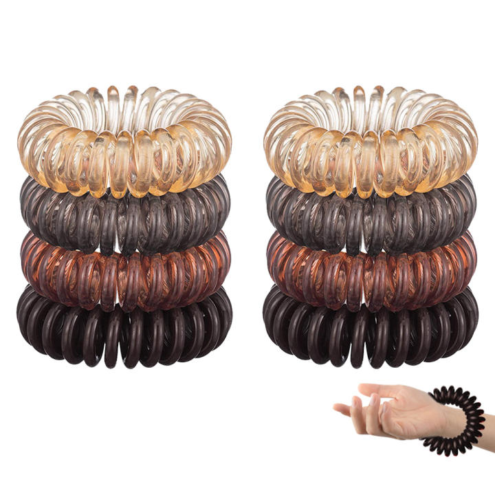 Anillos de Cabello Espirales Gruesos y Delgados Clip de Cola de Caballo ...