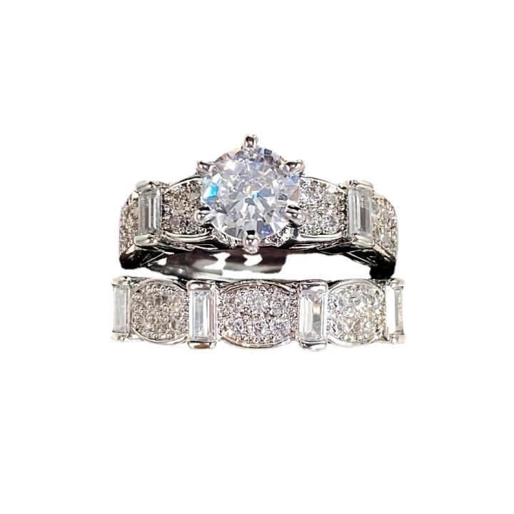 Anillos De Compromiso De Lujo Con Incrustaciones De circonita, Anillos ...