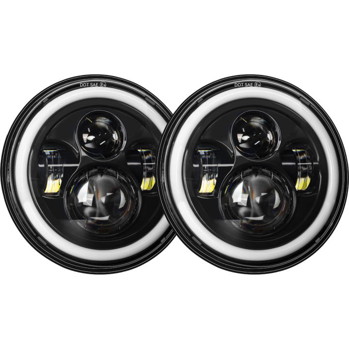 Faro LED H4 Hi-Lo con Halo Angel Eyes para Lada 4x4 urban Niva Jeep JK ...